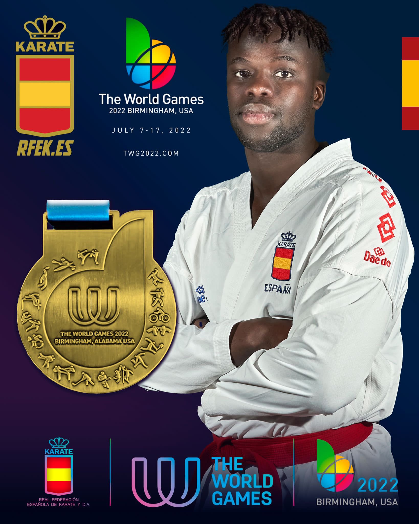Babacar Seck, oro y María Torres, plata en kumite en los Juegos Mundiales